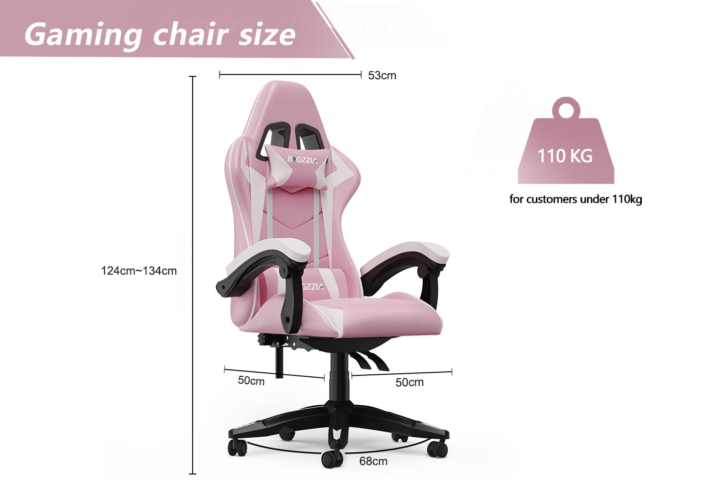 Gaming Chair Ergonomic Design with Headrest and Lumbar Pillow Rotatabl ...